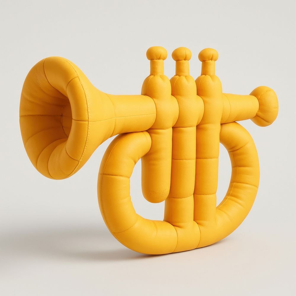 Playful plush trumpet sculpture | Free Photo Illustration - rawpixel