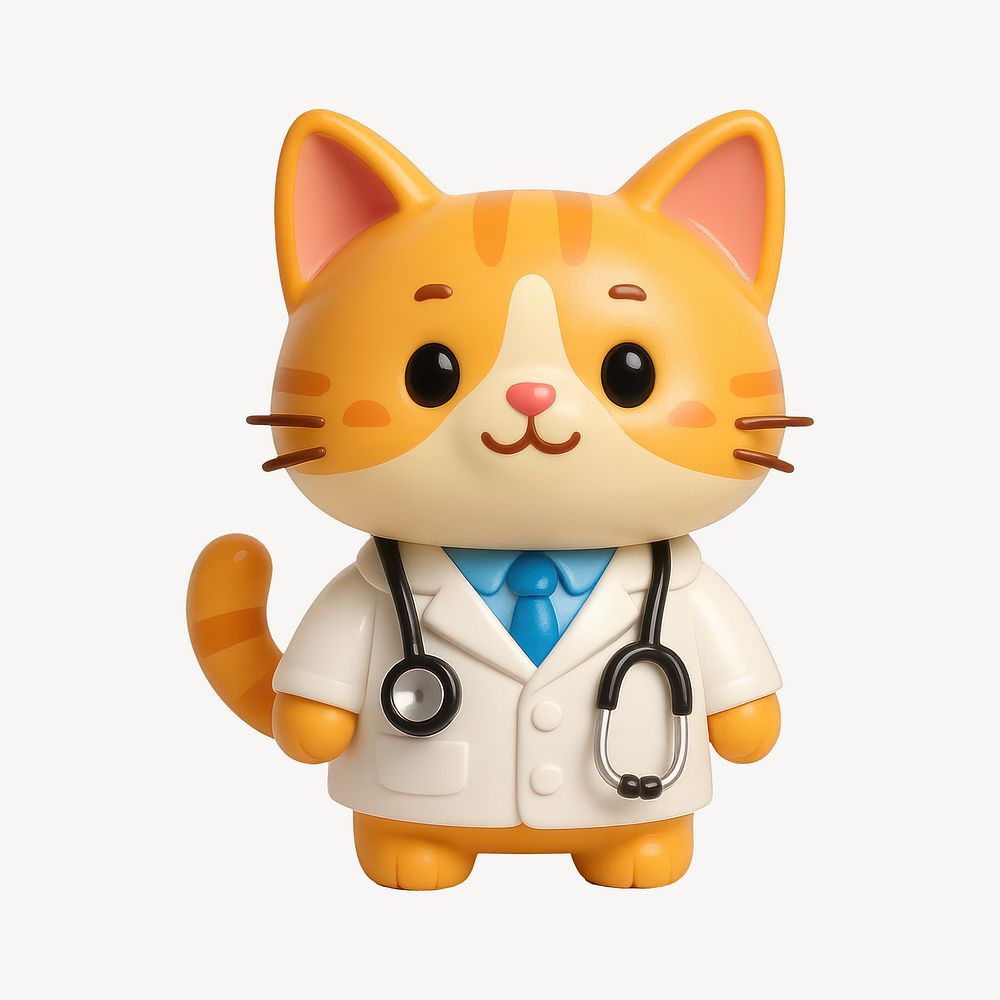 Cute cat doctor illustration | Free Photo Illustration - rawpixel