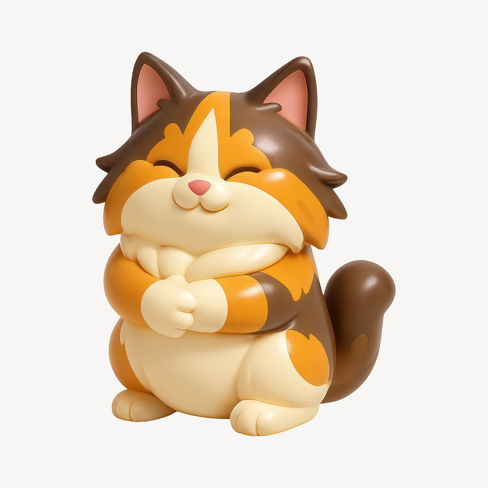 Cute cartoon cat figurine | Free Photo Illustration - rawpixel