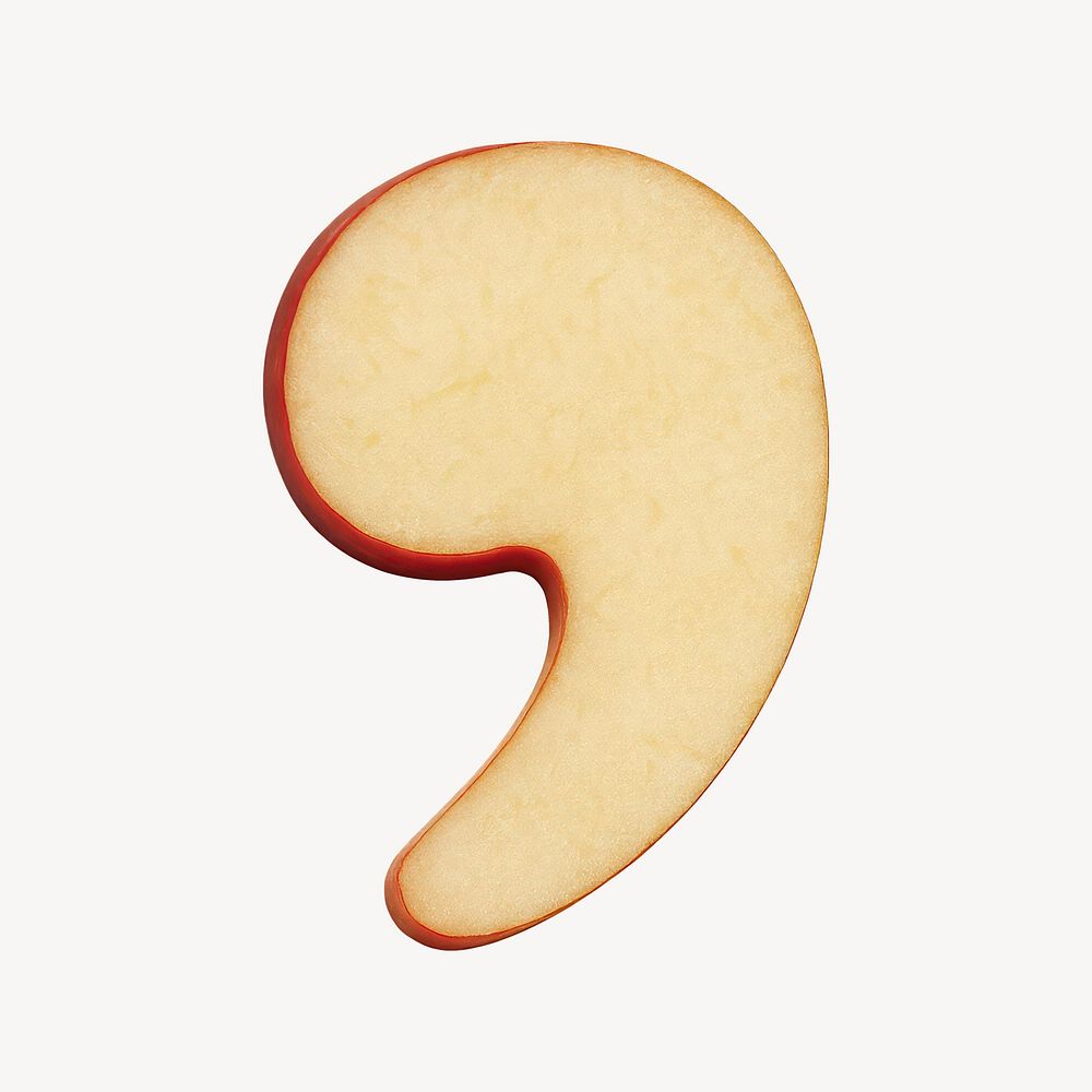 Apple slice comma punctuation symbol | Free Photo - rawpixel