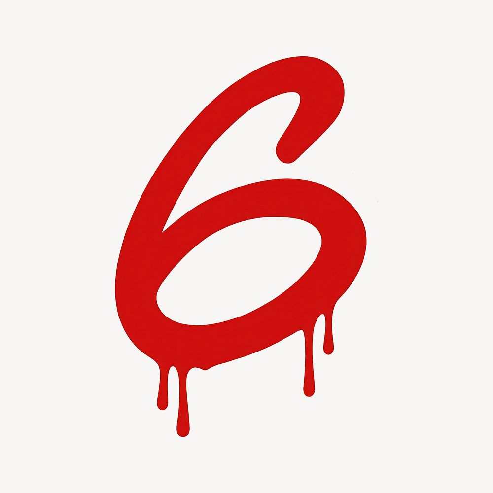 Red dripping number six design | Free Photo Illustration - rawpixel