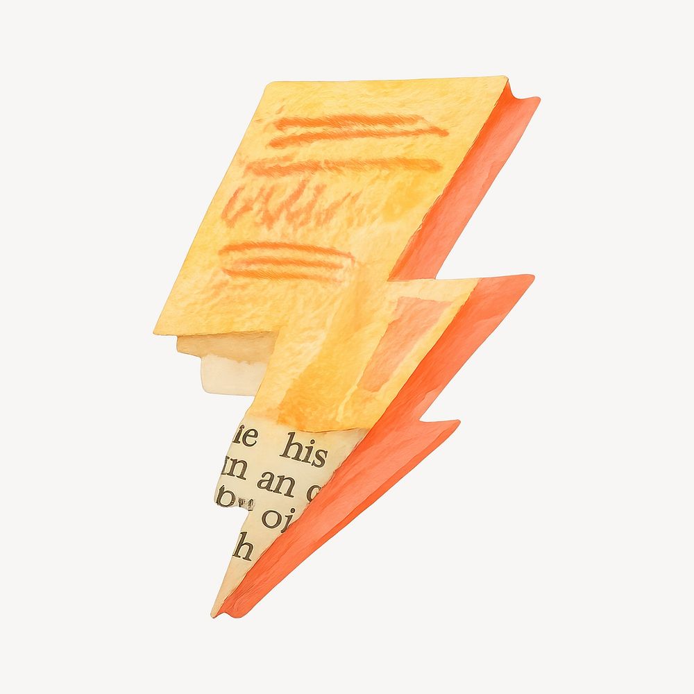 Paper lightning bolt illustration | Free Photo Illustration - rawpixel