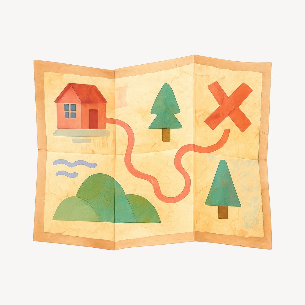 Colorful treasure map illustration | Free Photo Illustration - rawpixel