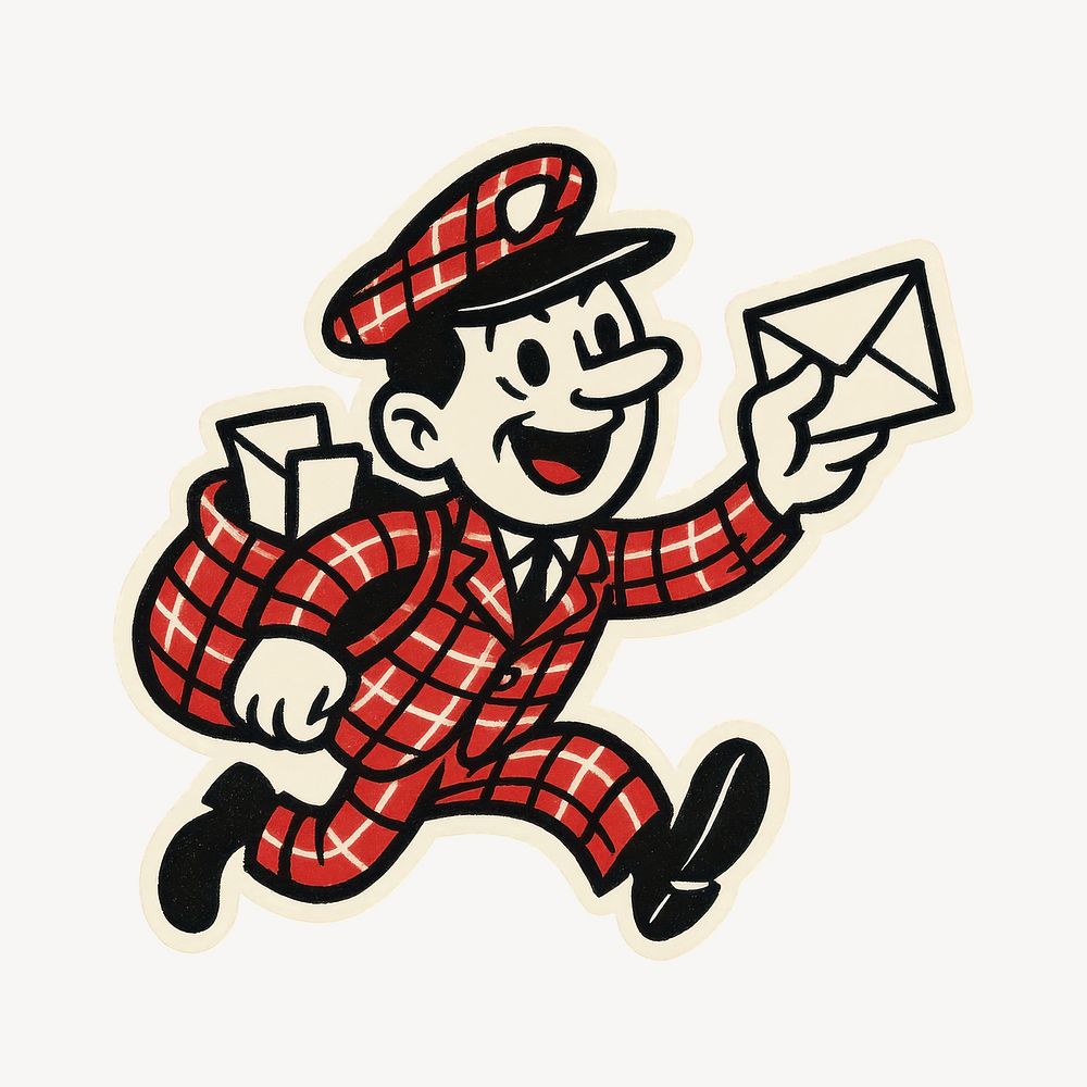 Retro mailman delivering letters | Free Photo Illustration - rawpixel