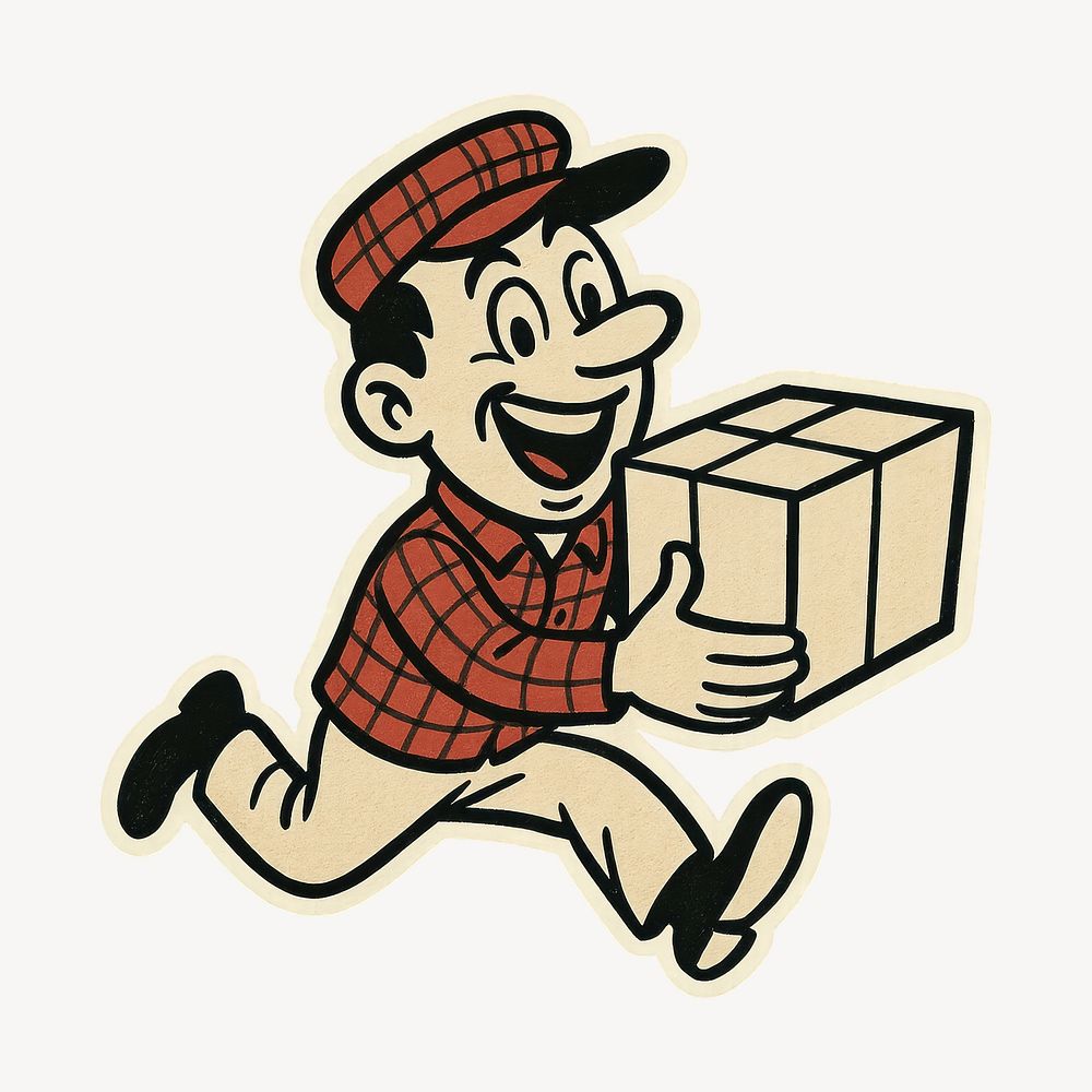 Retro delivery man illustration | Free Photo Illustration - rawpixel