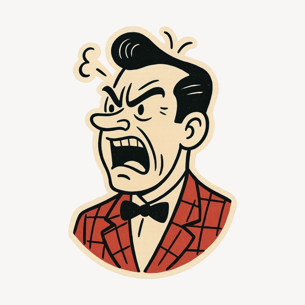 Retro angry cartoon character illustration | Free Photo Illustration ...