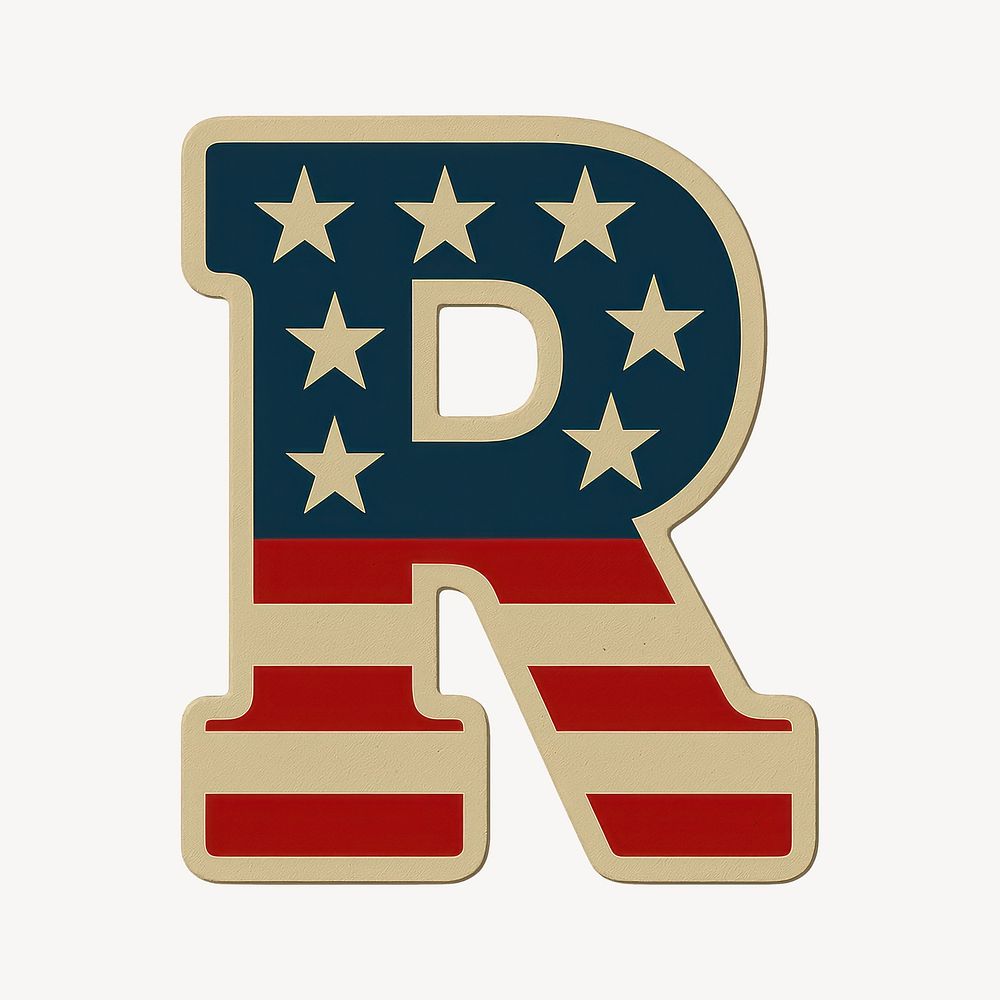 Patriotic letter R illustration | Free Photo Illustration - rawpixel