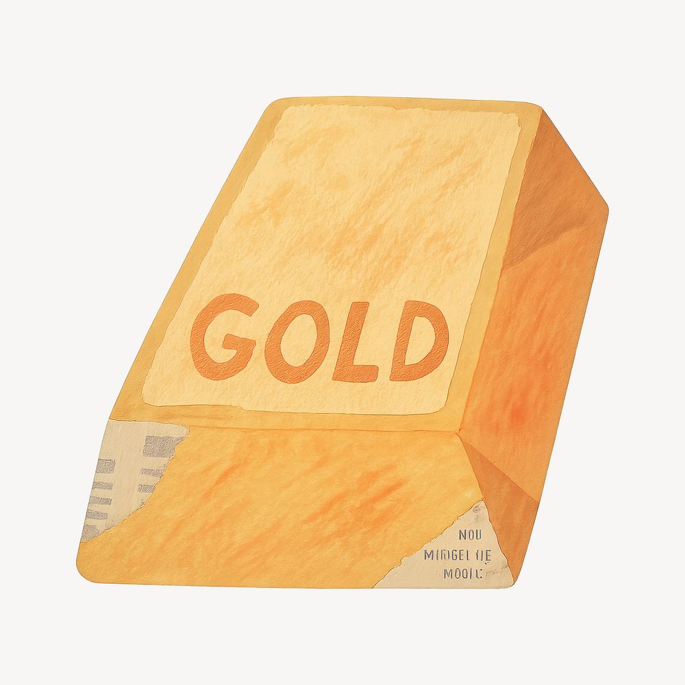 Illustrated gold bar graphic | Free Photo Illustration - rawpixel