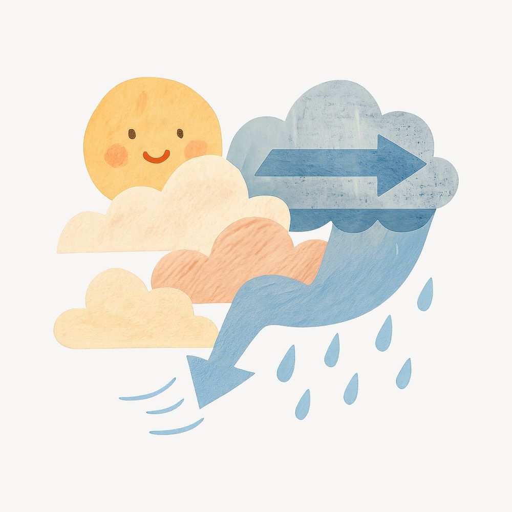 Weather cycle illustration with clouds | Free Photo Illustration - rawpixel
