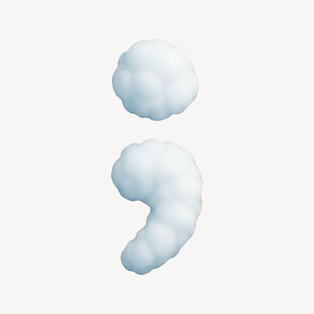 Cloudy semicolon punctuation symbol | Free Photo Illustration - rawpixel