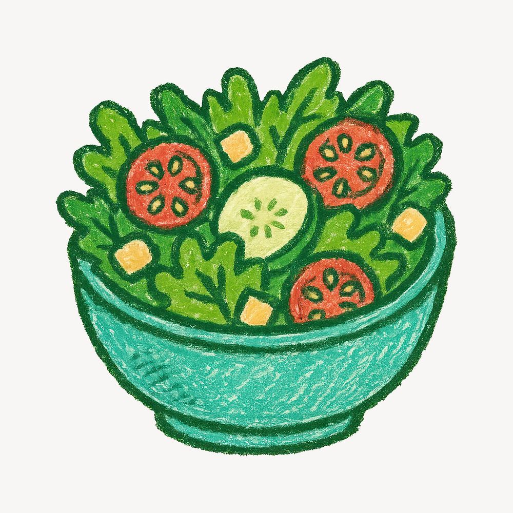 Colorful hand-drawn salad illustration | Free Photo Illustration - rawpixel