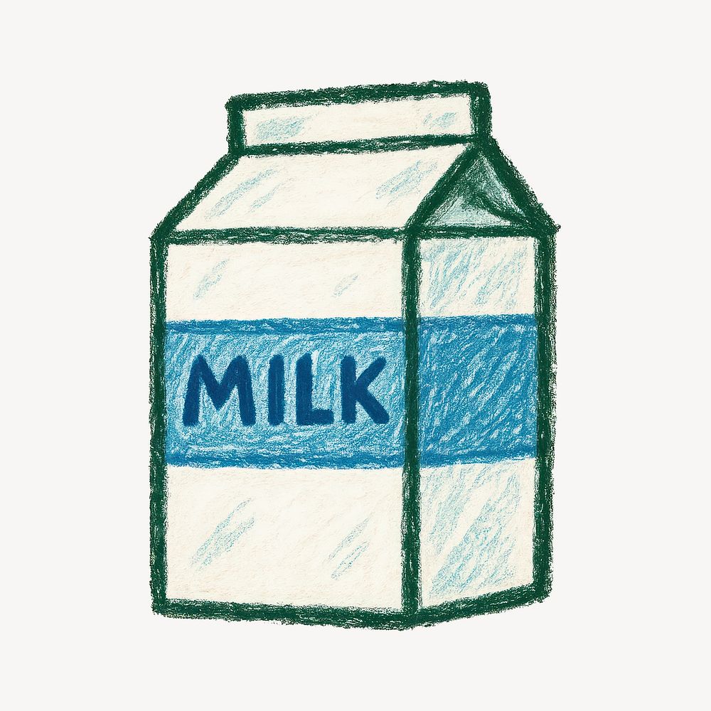 Hand-drawn milk carton illustration | Free Photo Illustration - rawpixel
