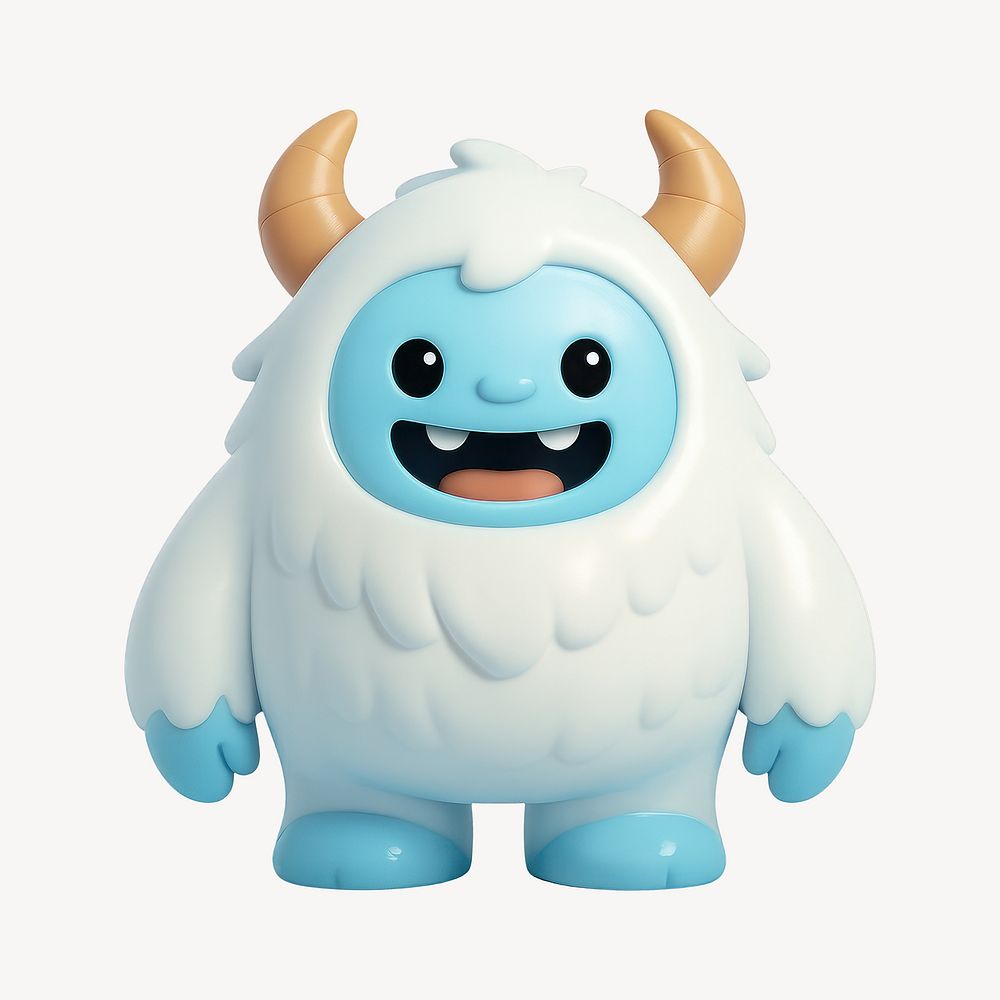 Cute cartoon yeti character | Free Photo Illustration - rawpixel
