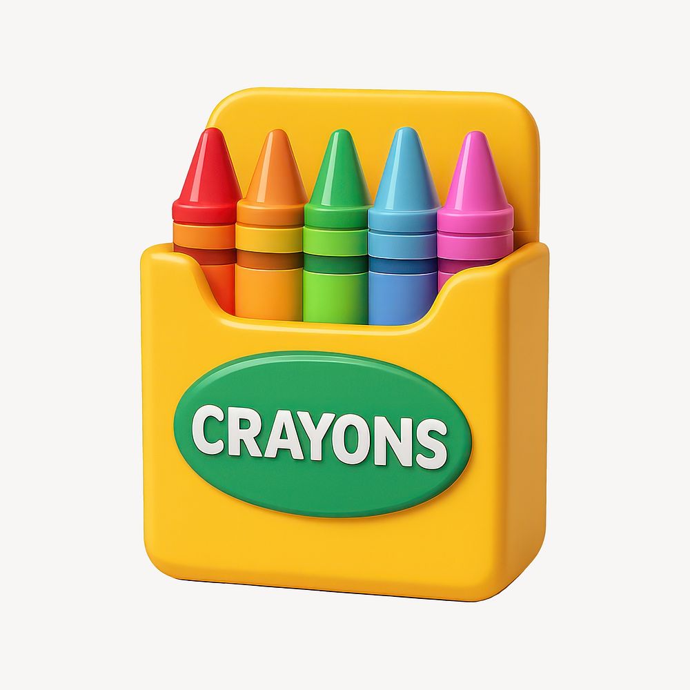 Colorful crayons in yellow box | Free Photo Illustration - rawpixel