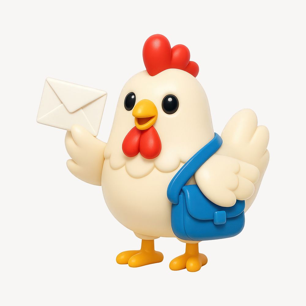 Cartoon chicken delivering mail | Free Photo Illustration - rawpixel