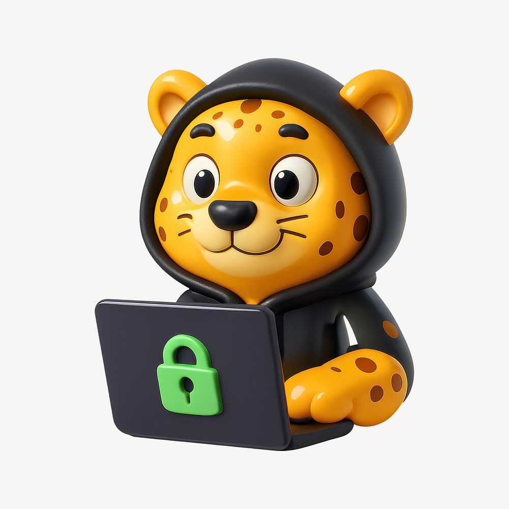 Cartoon leopard hacker illustration | Free Photo Illustration - rawpixel