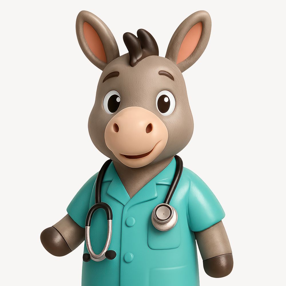Cartoon donkey doctor character | Free Photo Illustration - rawpixel