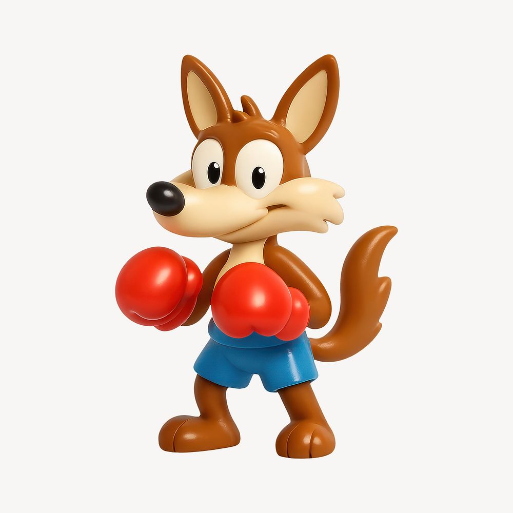 Cartoon fox boxer figurine | Free Photo Illustration - rawpixel