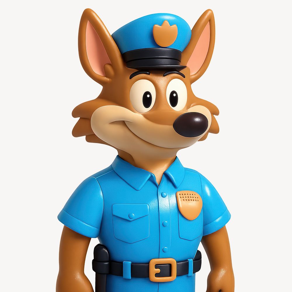 Cartoon fox police officer figurine | Free Photo Illustration - rawpixel