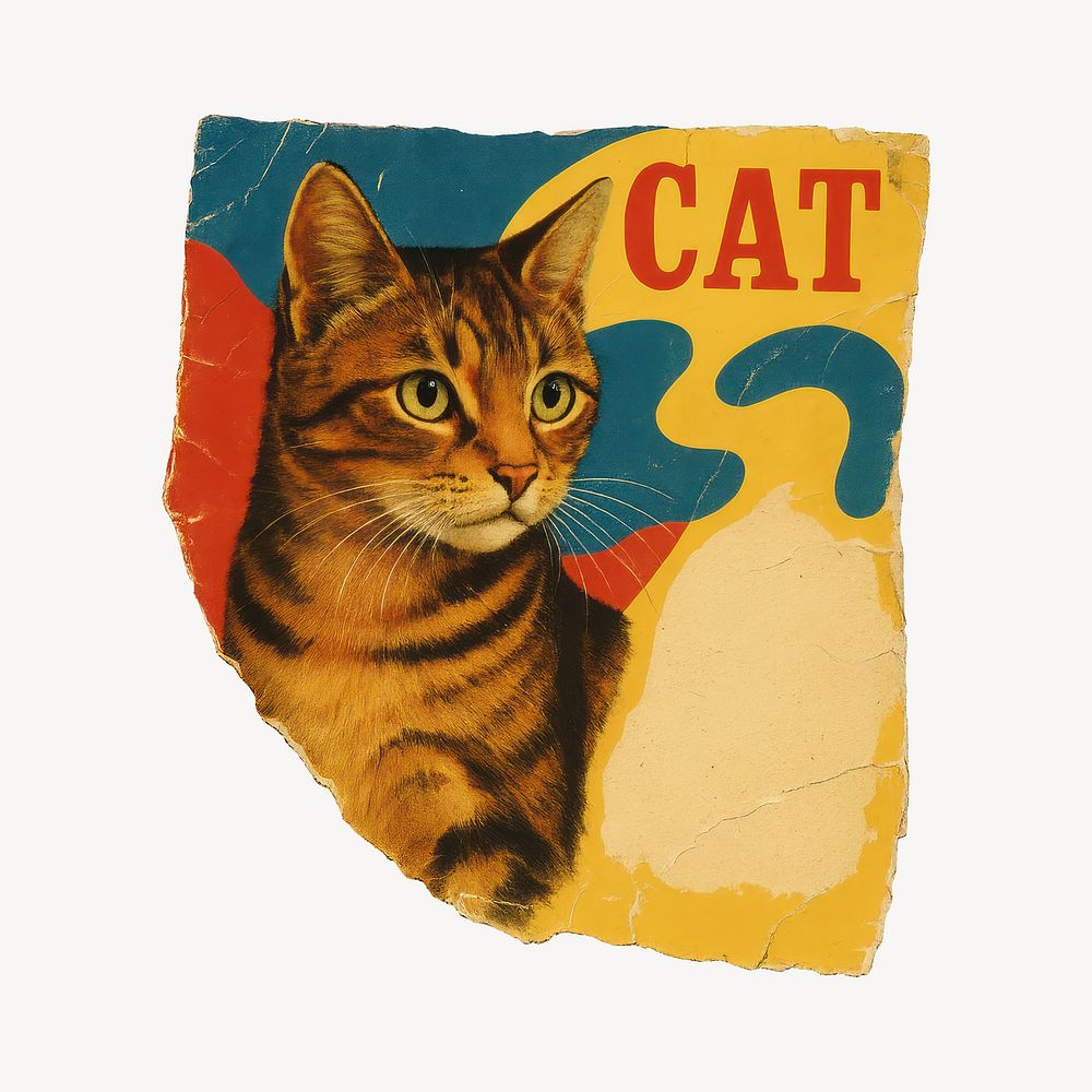 Vintage cat poster illustration | Free Photo Illustration - rawpixel