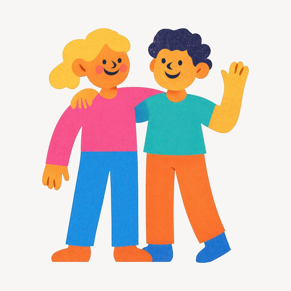 Friendly cartoon characters waving | Free Photo Illustration - rawpixel