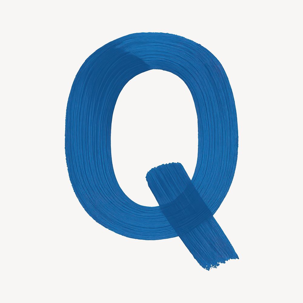 Blue brushstroke letter Q | Free Photo Illustration - rawpixel