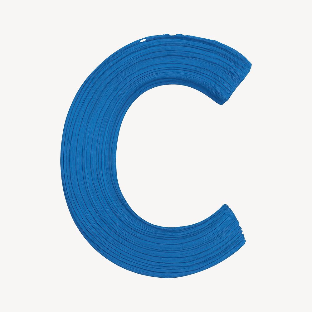 Blue brushstroke letter C | Free Photo Illustration - rawpixel