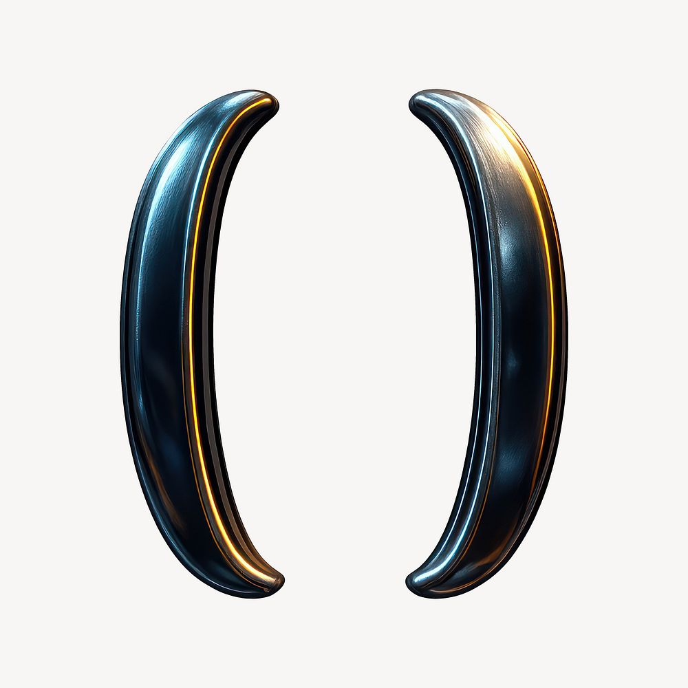 Metallic curved brackets illustration | Free Photo Illustration - rawpixel