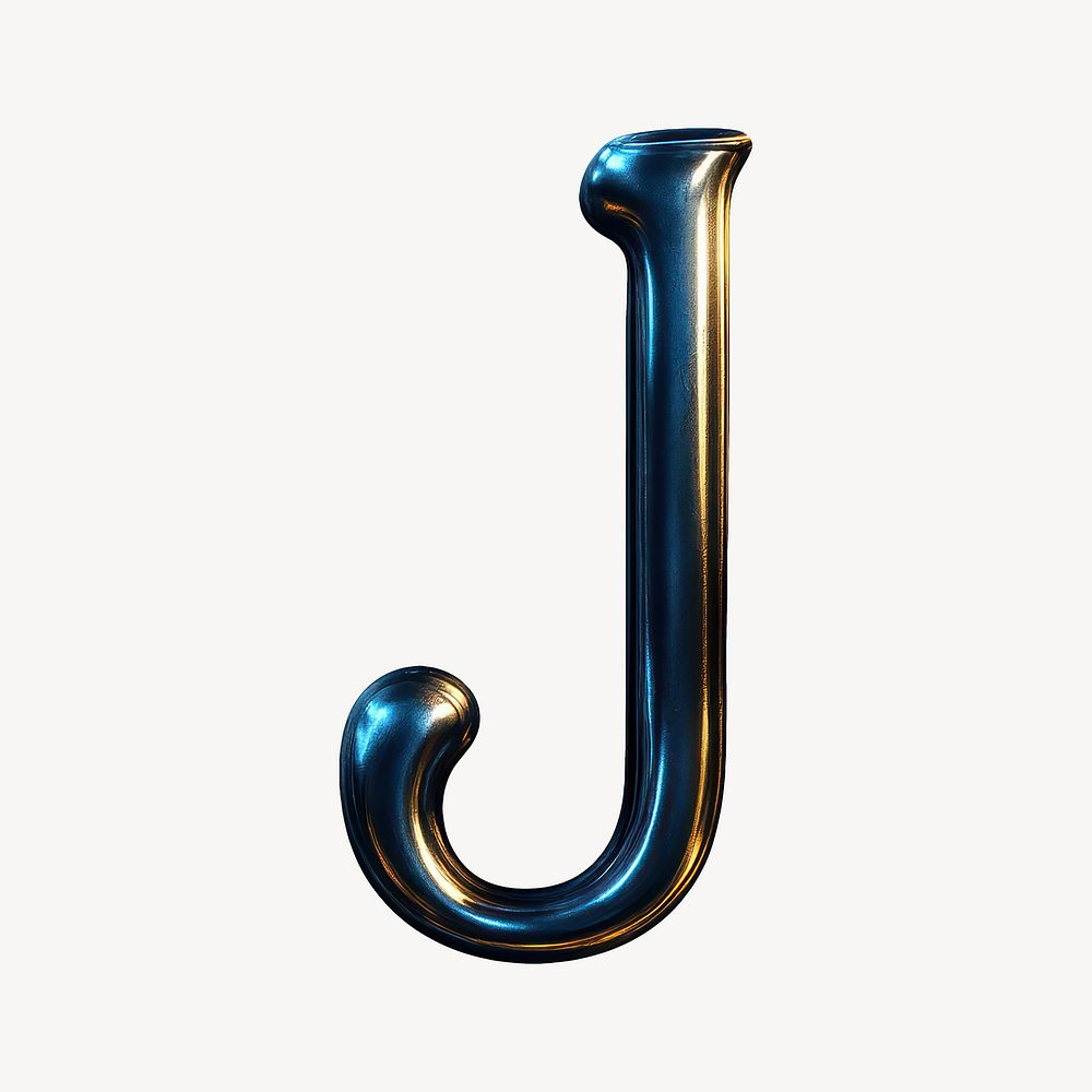 Glossy metallic letter J | Free Photo Illustration - rawpixel