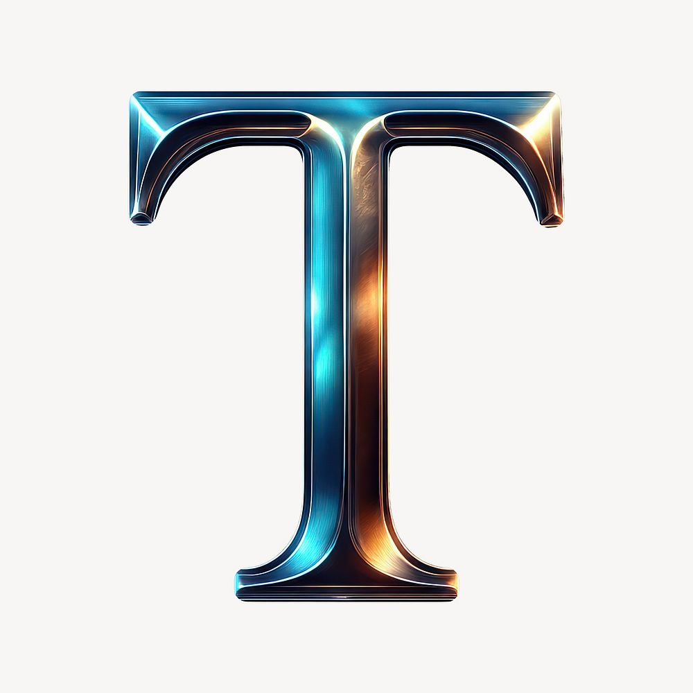 Elegant metallic letter T | Free Photo Illustration - rawpixel