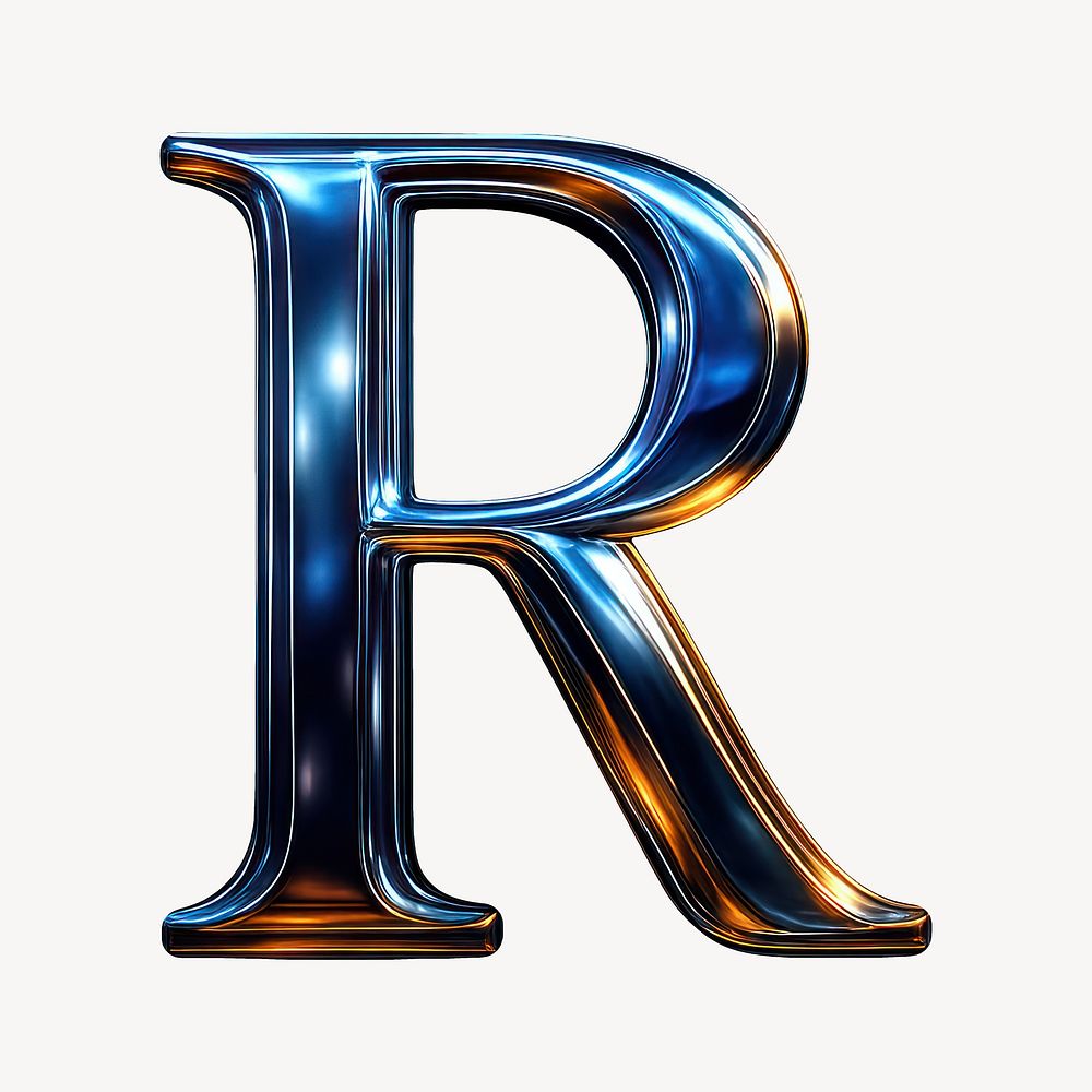 Glossy metallic letter R | Free Photo Illustration - rawpixel