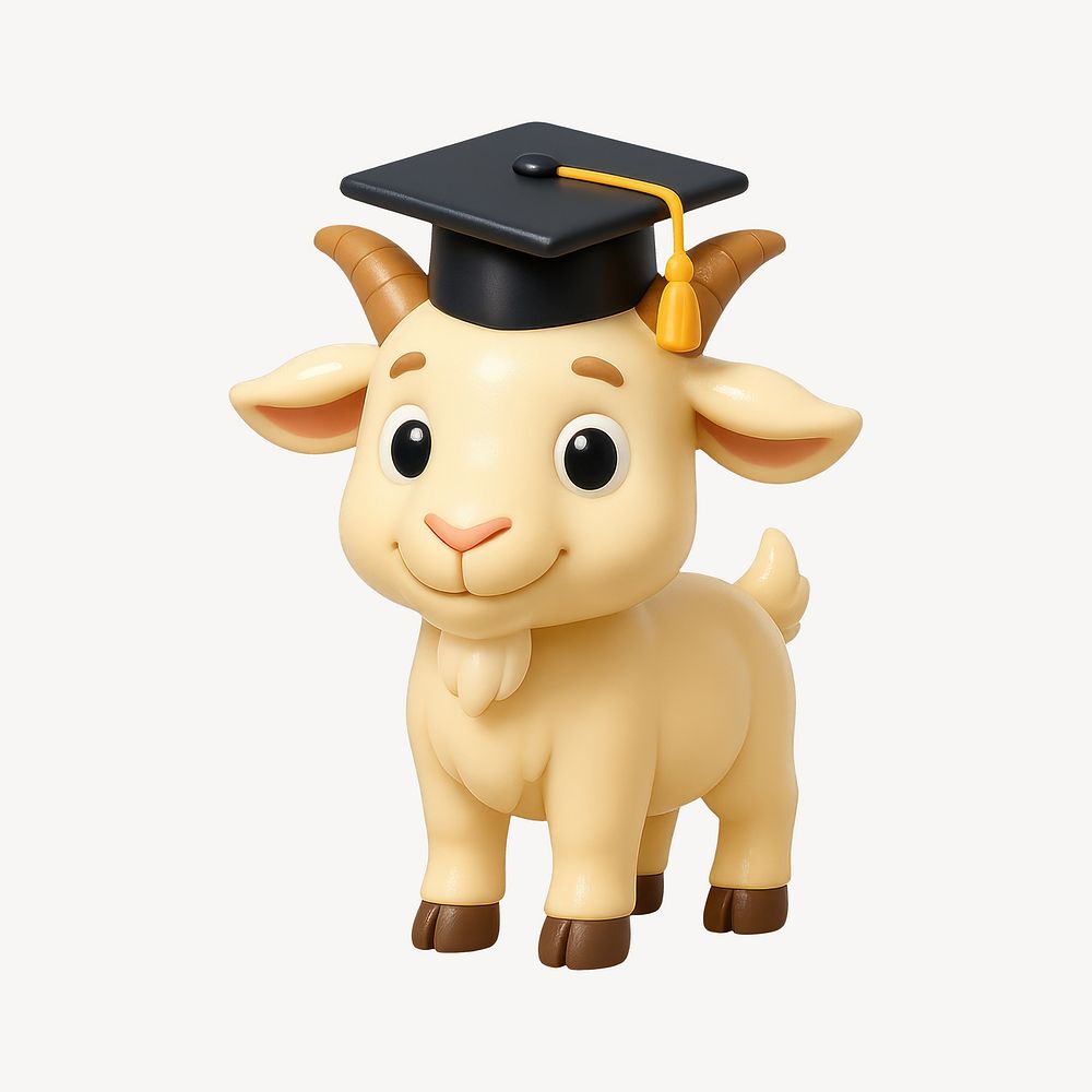 Graduation goat cartoon illustration | Free Photo Illustration - rawpixel