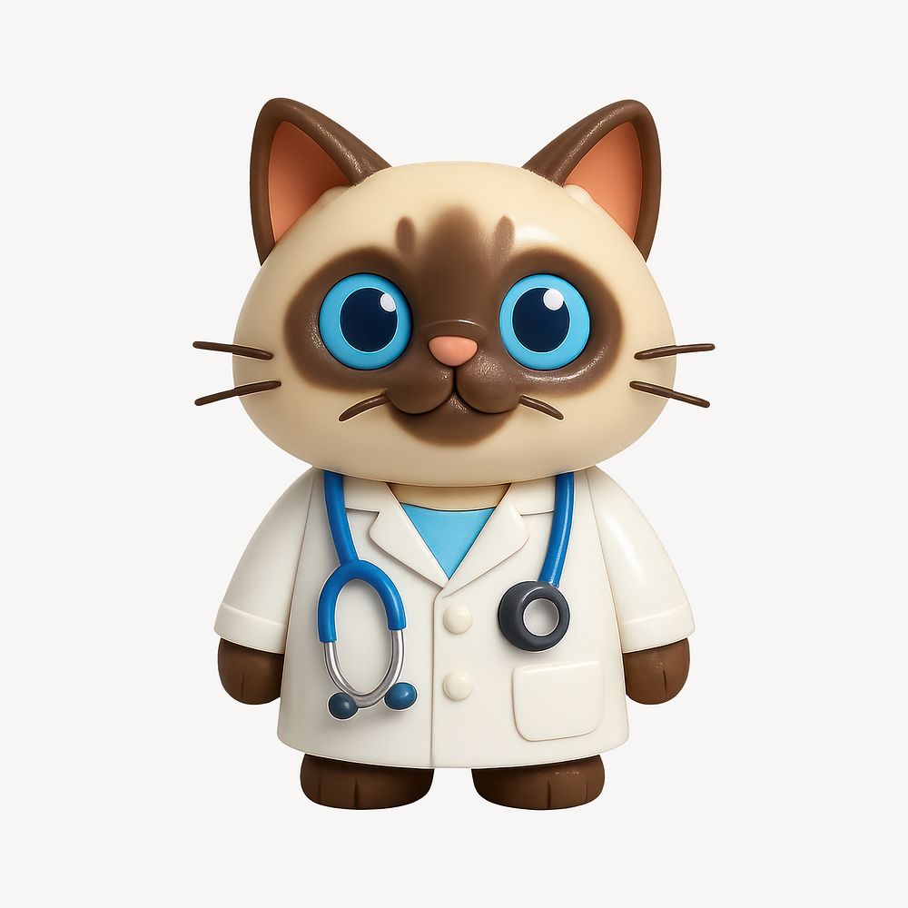 Cute cat doctor figurine toy | Free Photo Illustration - rawpixel