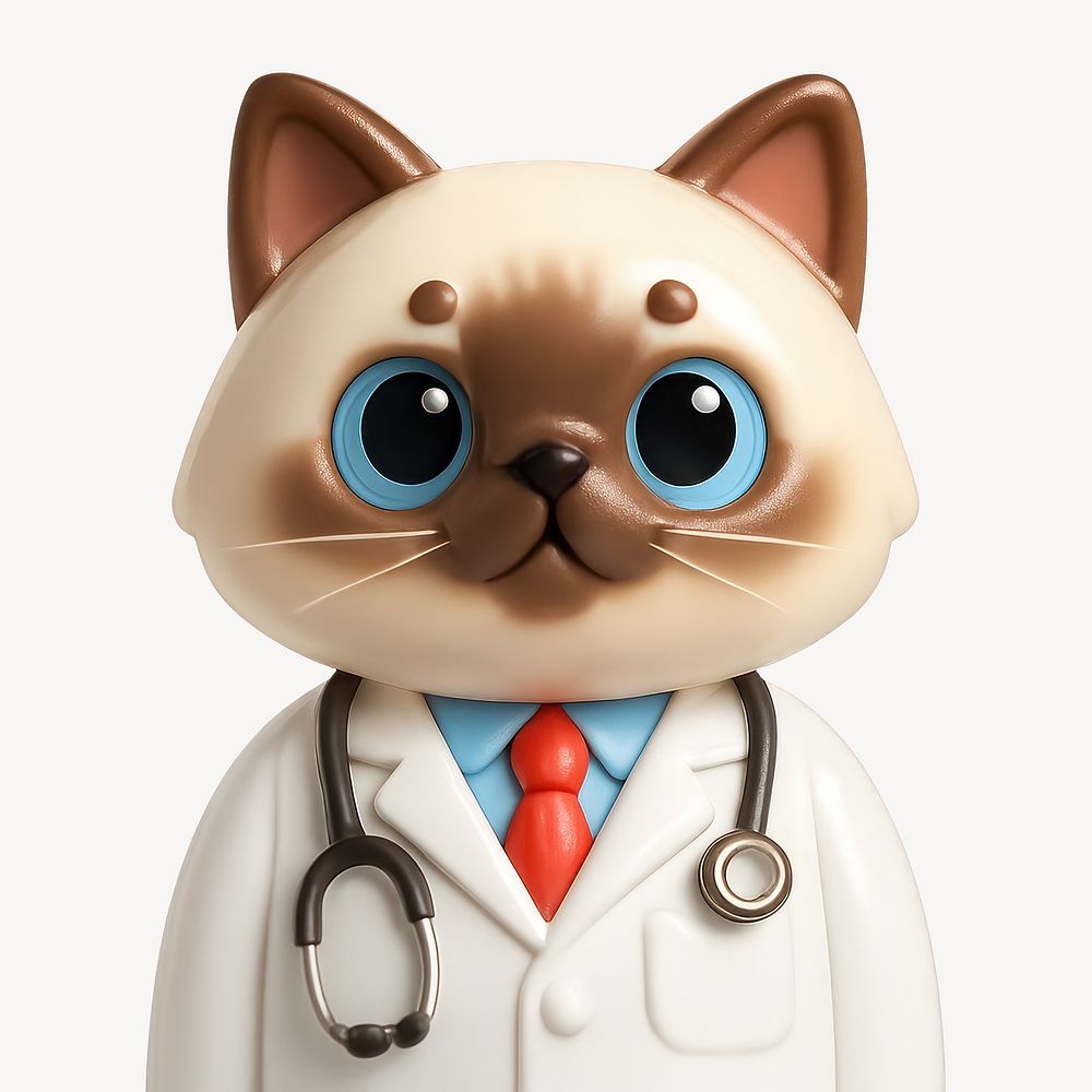 Cute cat doctor figurine illustration | Free Photo Illustration - rawpixel