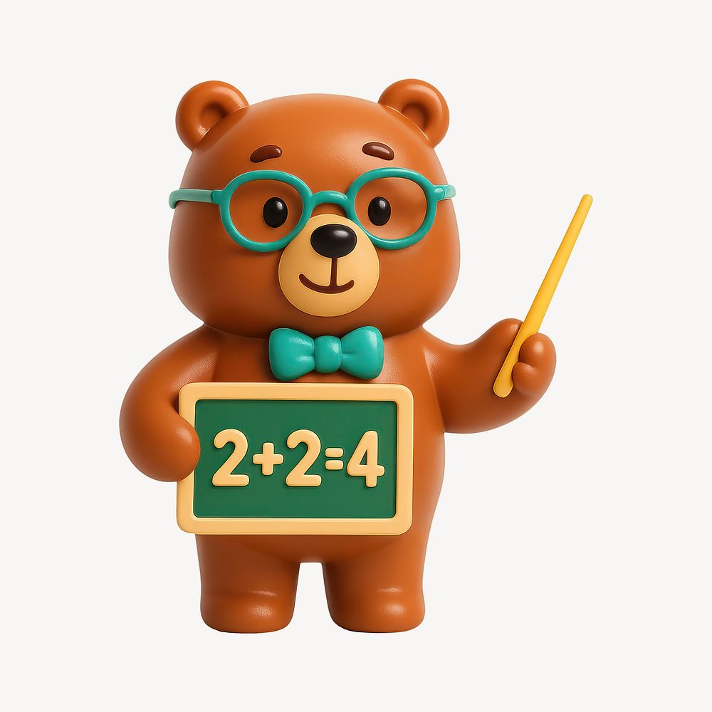 Cute bear teaching math concepts | Free Photo Illustration - rawpixel