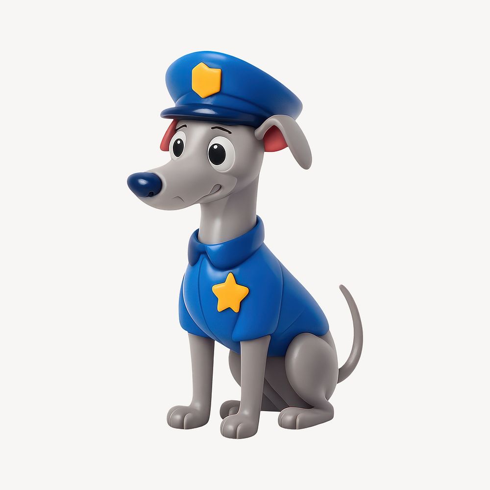 Cartoon police dog illustration | Free Photo Illustration - rawpixel