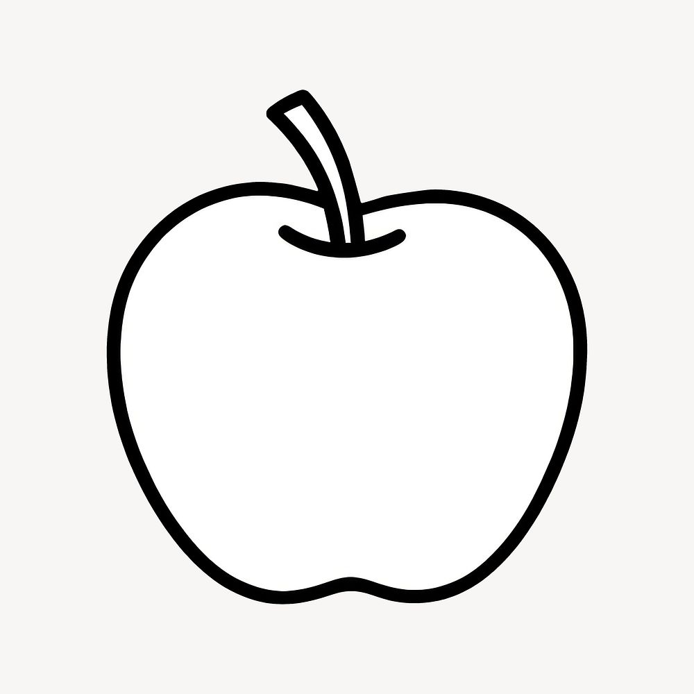 Simple apple outline illustration | Free Photo Illustration - rawpixel