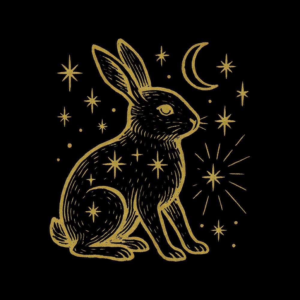 Celestial rabbit illustration with stars | Free Photo Illustration ...