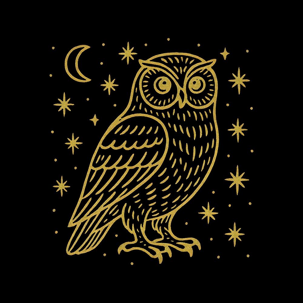Golden owl celestial illustration | Free Photo Illustration - rawpixel