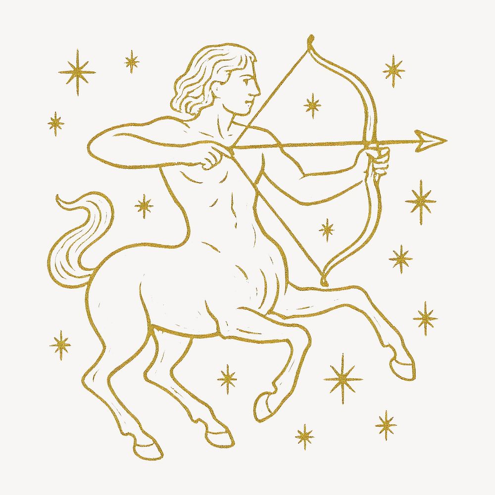 Golden centaur archer illustration vector | Free Vector - rawpixel