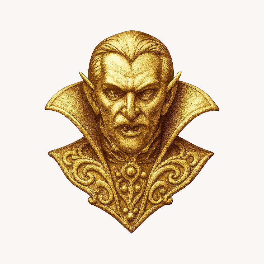 Golden vampire bust illustration | Free Photo Illustration - rawpixel