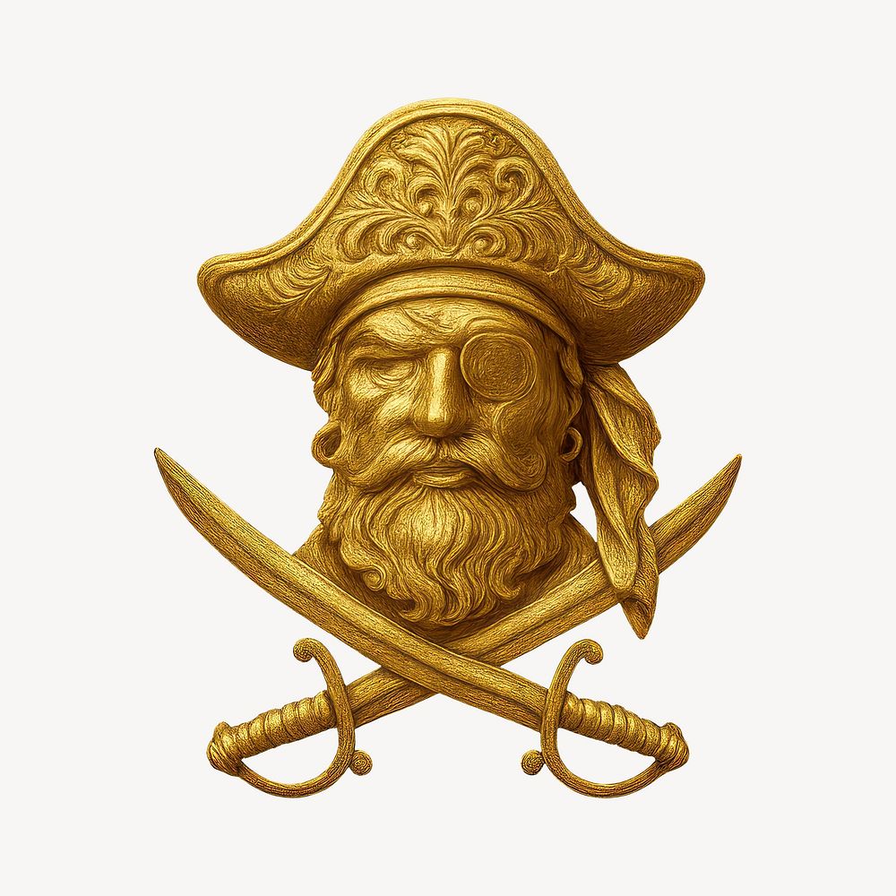 Golden pirate emblem illustration | Free Photo Illustration - rawpixel
