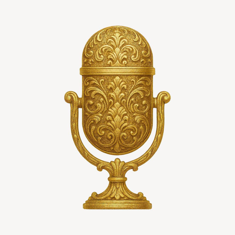 Ornate golden vintage microphone illustration | Free Photo Illustration ...