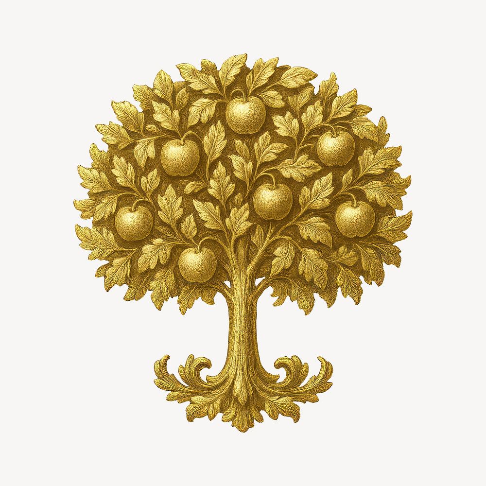 Golden ornate tree illustration | Free Photo Illustration - rawpixel