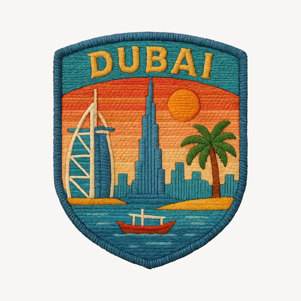 Colorful embroidered Dubai patch | Free Photo - rawpixel
