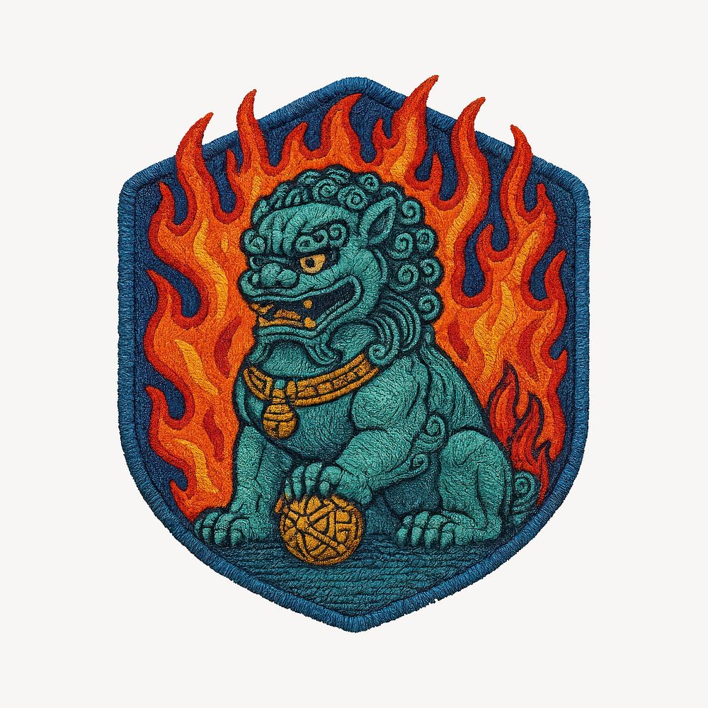 Embroidered lion patch design | Free Photo - rawpixel