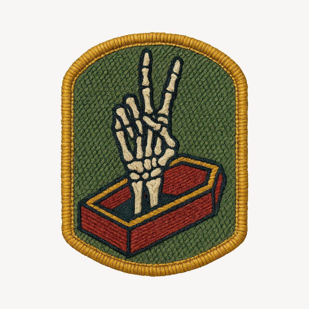 Skeleton hand peace patch | Free Photo - rawpixel