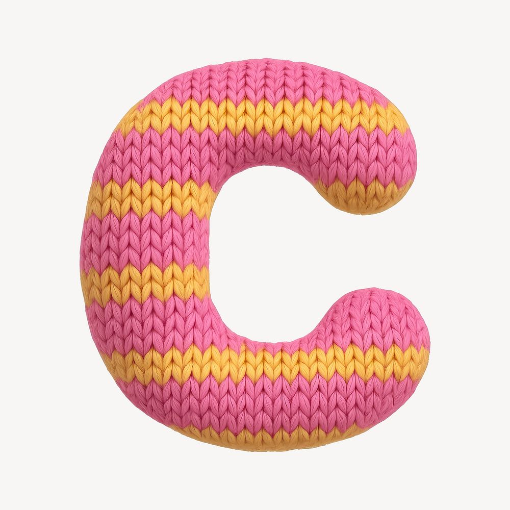 Knitted letter C design | Free Photo - rawpixel