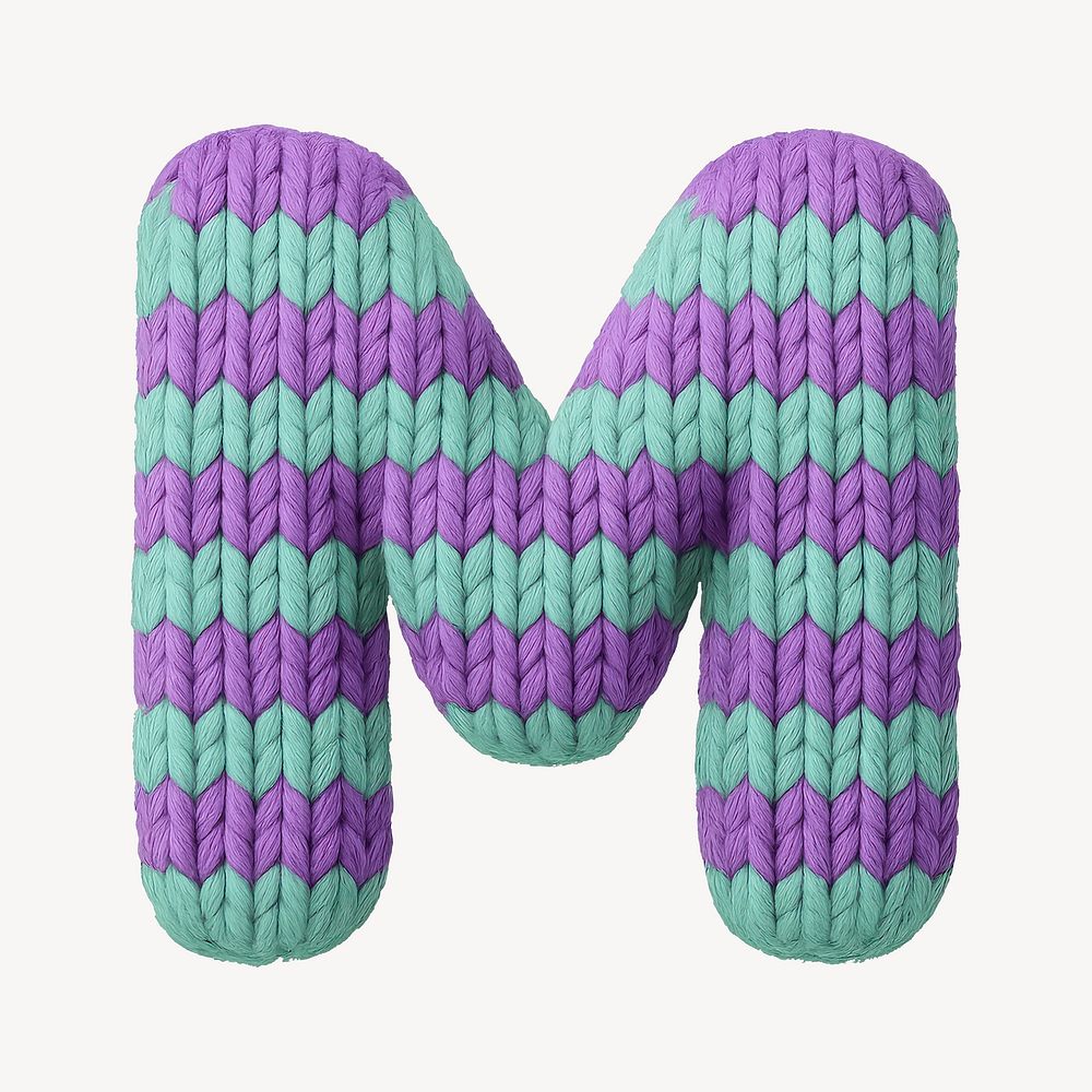 Knitted letter M design | Free Photo - rawpixel
