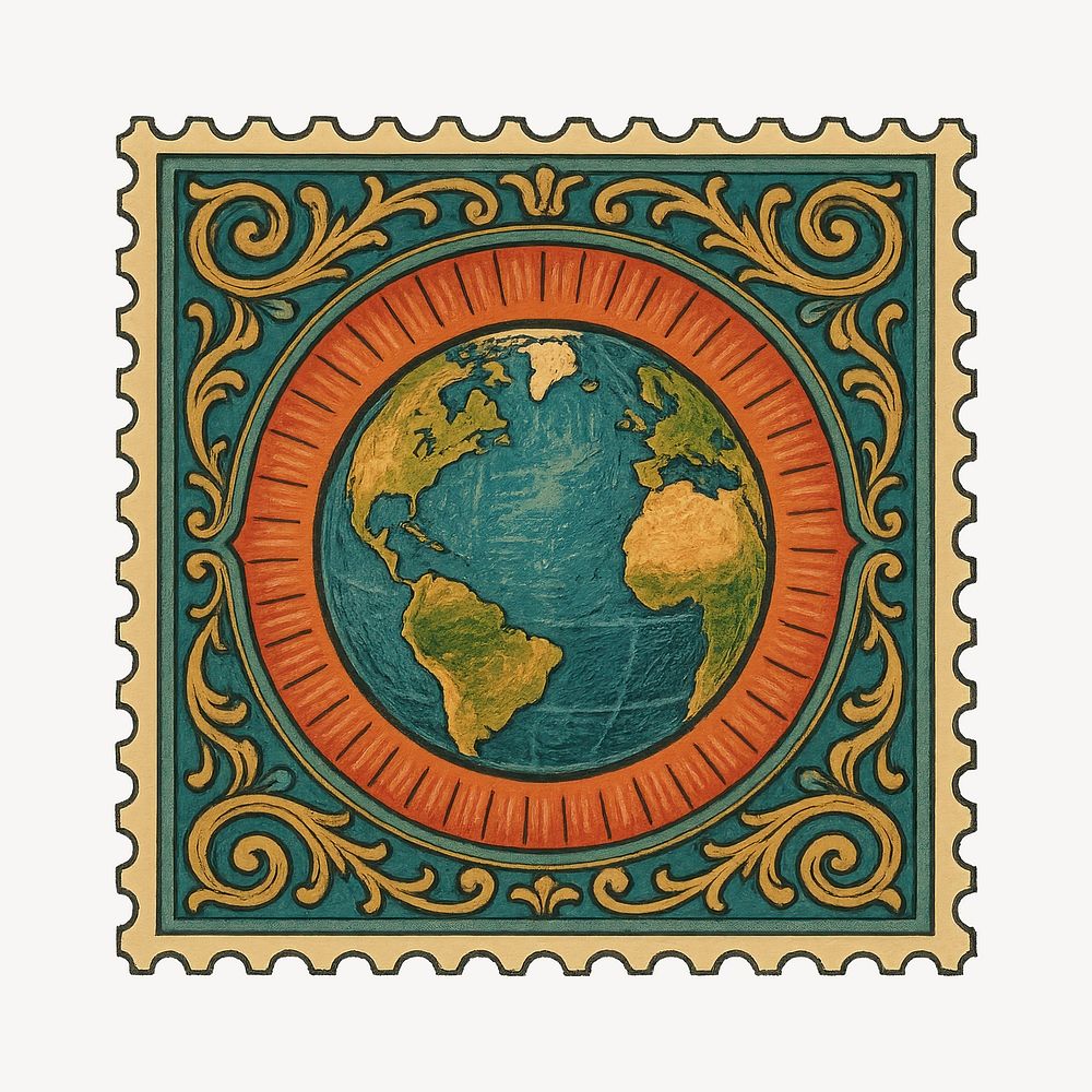 Vintage Earth postage stamp illustration | Free Photo Illustration ...